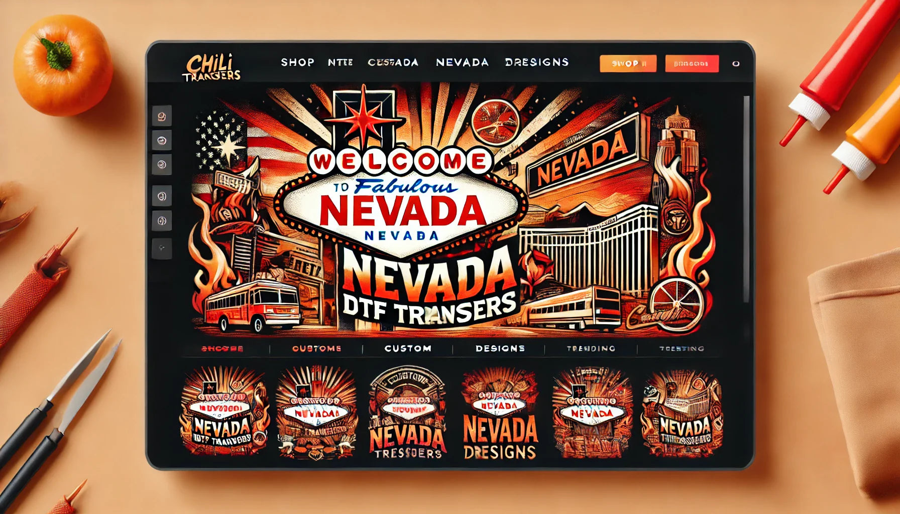 Nevada DTF Transfer | Vibrant & Long-Lasting State-Themed Designs ...